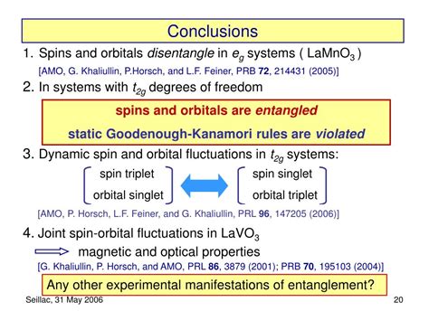 Ppt Spin Orbital Entanglement And Violation Of The Kanamori Goodenough Rules Powerpoint