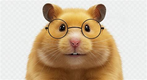 Adorable Hamster Portrait Wearing Glasses Smiling Cutely For A Funny