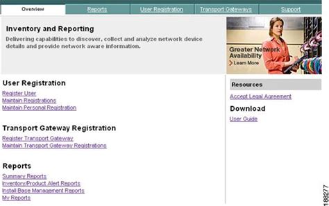 Inventory And Reporting User Guide User Registration Network Level Service Cisco