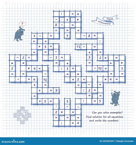 Big Math Crossword Can You Solve Examples Find Solution For All Equations And Write Numbers