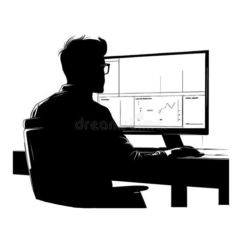 engineer analyzing data on a computer stock illustration illustration of concepts computer