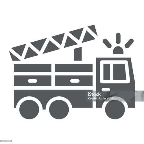 소방차 문양 아이콘 운송 및 비상 사태 소방 관 자동차 기호 벡터 그래픽 흰색 배경에 단색 패턴 10에 대한 스톡 벡터 아트 및