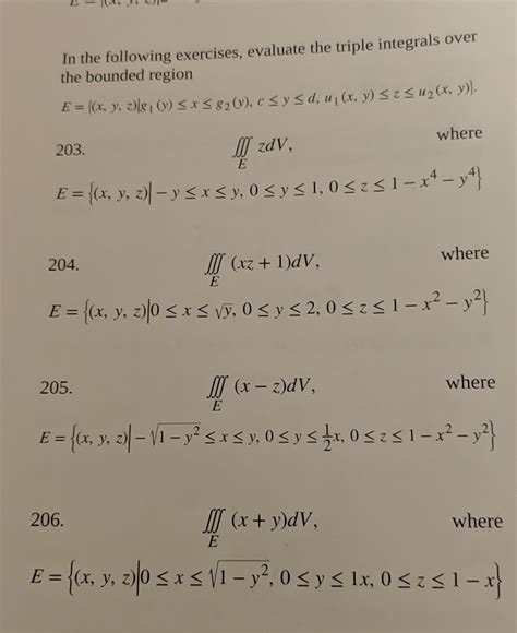 Solved In The Following Exercises Evaluate The Triple