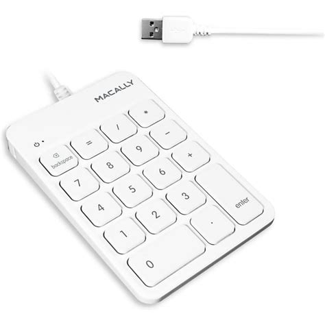 Macally Wired Usb Number Pad For Laptop Slim Usb Numeric Keypad With 5ft Cable Plug And Play