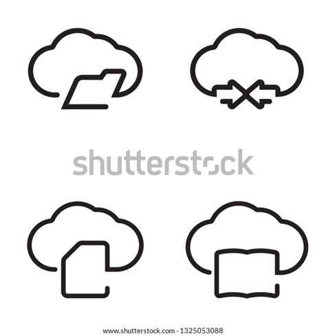 Cloud Computing Icon Set Each Icon Stock Vector Royalty Free Shutterstock