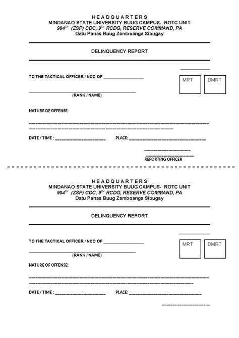 Delinquency Report 2 H E A D Q U A R T E R S Mindanao State