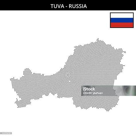 Small Circular Dotted Map Of Tuva In Russia Stock Illustration