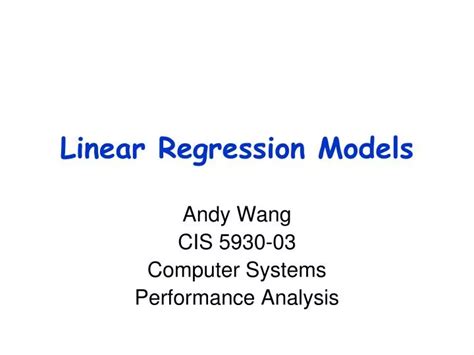 Ppt Linear Regression Models Powerpoint Presentation Free Download