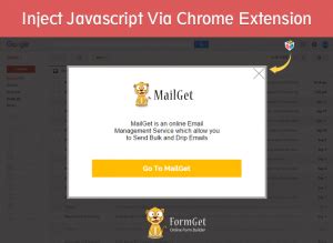 How To Inject JavaScript Using Chrome Extension FormGet