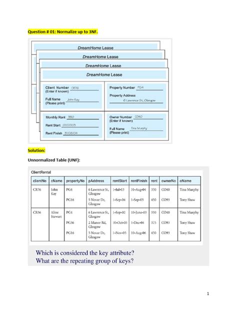 Normalization Practice Questions Pdf Table Database Data
