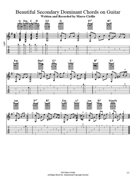 Secondary Dominant Tab Pdf Elements Of Music Music Theory