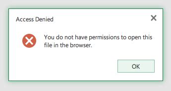 Access Denied When Attempting To View Excel Workbook SharePoint Stack Exchange