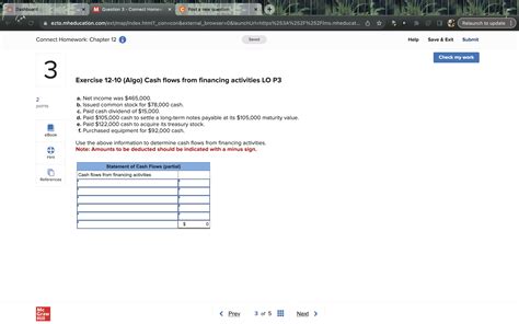 Solved Exercise 12 10 Algo Cash Flows From Financing