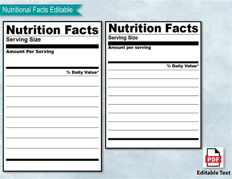 Nutritional Facts Template At A Glance