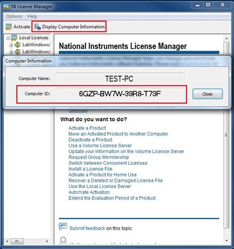 finding unique ni computer id for activation and licensing ni