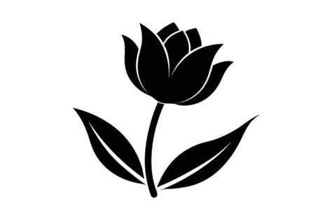 Playful Tulip Flower Silhouette Graphic By M K Graphics Store Creative Fabrica
