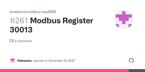 Modbus Register 30013 · Issue 261 · Emelianovmodbus Esp8266 · Github