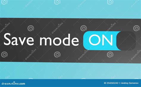 Turn On Power Save Button Slider Energy Saving Mode D Render Stock Illustration