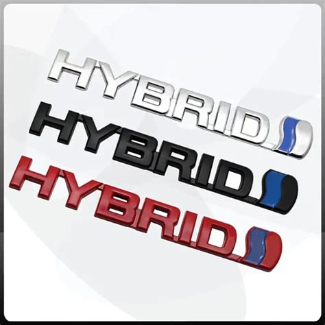 Chrome Hybrid Symbol Hybrid Vehicle Logo 3 Colors Aesthetic Chrome Emblem Badge Shokher Gari