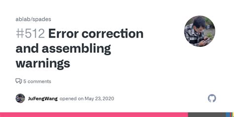 error correction and assembling warnings · issue 512 · ablab spades