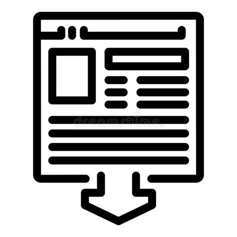 Webpage Launching Icon Outline Vector Software Development Project