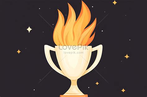화염 베이스가 있는 트로피 일러스트 무료 다운로드 Lovepik