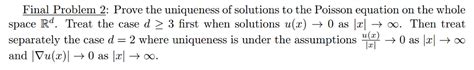 prove the uniqueness of solutions to the poisson