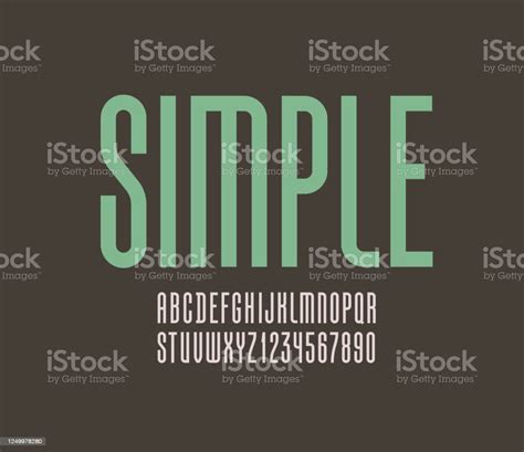 글꼴은 복고풍 색상 응축 키가 큰 일반 알파벳 산 세리프 A에서 Z와 아랍 번호에 트렌디 한 어퍼 케이스 라틴어 문자 0에서 9