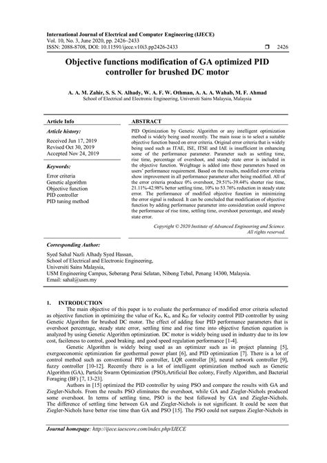 Objective Functions Modification Of Ga Optimized Pid Controller For