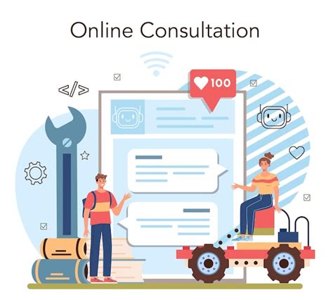 Premium Vector Robotics School Course Online Service Or Platform Robotic Engineering