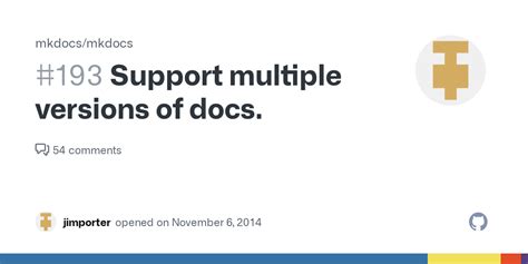 Support Multiple Versions Of Docs Issue 193 Mkdocs Mkdocs GitHub