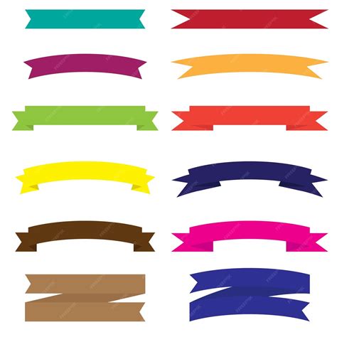 Premium Vector Set Of Colorful And Shapes Ribbon Banners Vector