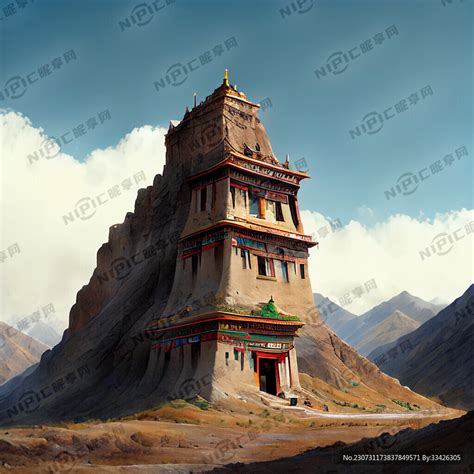 Ai创作图藏族宗山古堡 昵图网