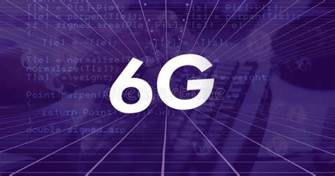 image of 6g text with data processing over hands typing on keyboard