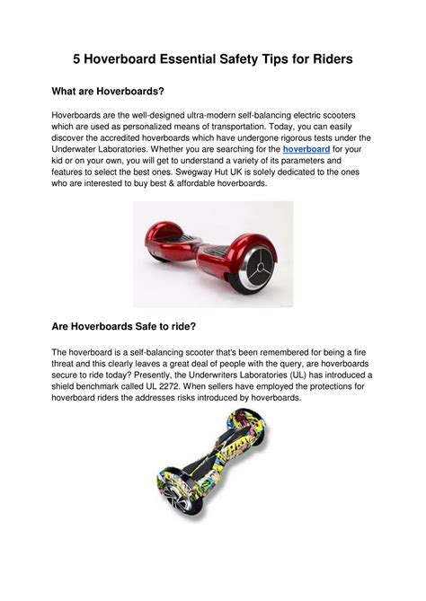 Ppt 5 Hoverboard Essential Safety Tips For Riders Powerpoint