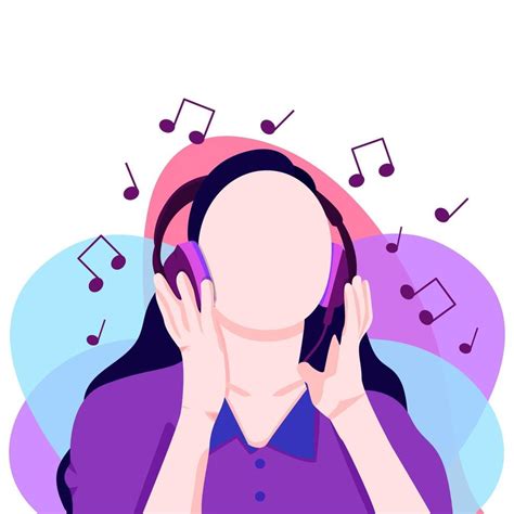 Girl Listening To Music Vector Art Icons And Graphics For Free Download