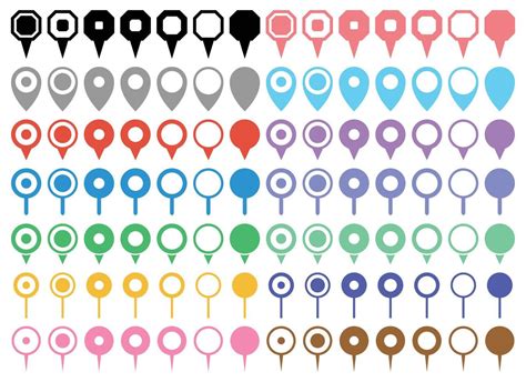 Location Pointer Pin Icon Vector Set GPS Location Pin Vector Art At Vecteezy