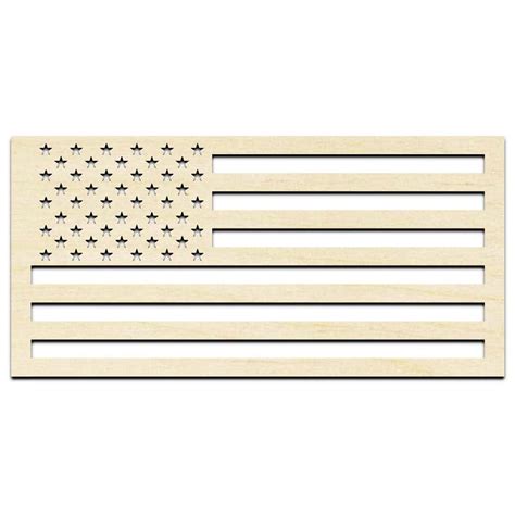 American Flag Laser Cut Out Unfinished Wood Shape Craft Etsy