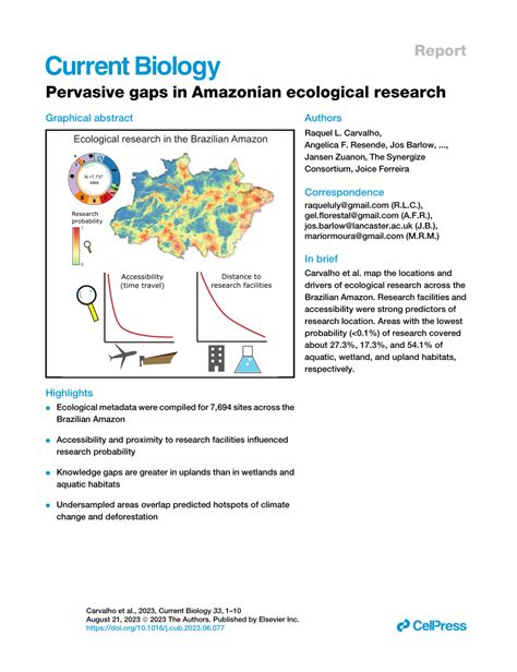 Pdf Pervasive Gaps In Amazonian Ecological Research