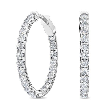 2ct White Gold Lab Grown Diamond Hoop Earrings Lab Grown Diamonds