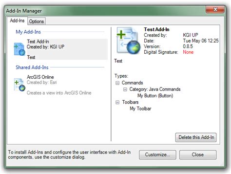 Arcgis Desktop Add In Installed But Its Elements Not Appearing In Arcmap Geographic