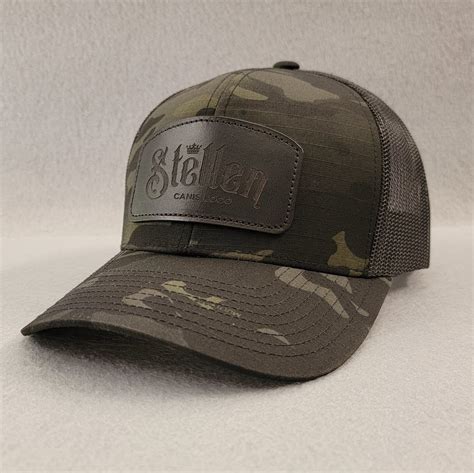Multicam Vintage Label Leather Patch Cap Etsy