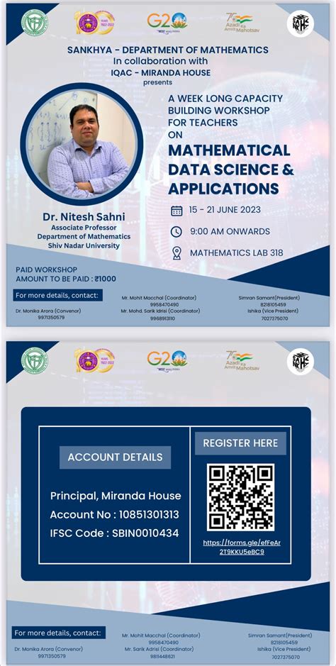 niteesh sahni on linkedin a week long workshop on mathematical data science and applications