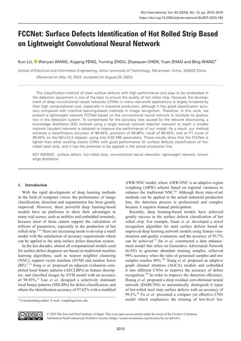Pdf Fccnet Surface Defects Identification Of Hot Rolled Strip Based