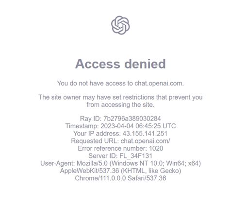 Access Denied Error 1020 Page 3 Chatgpt Openai Developer Forum