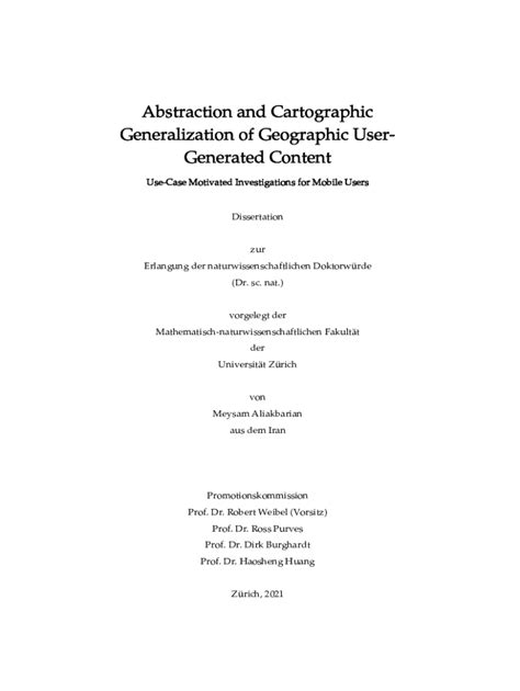 Fillable Online Abstraction And Cartographic Generalization Of