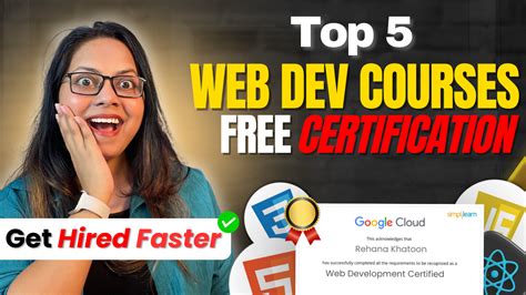 Best Free Web Development Certificates Online Designwithrehana