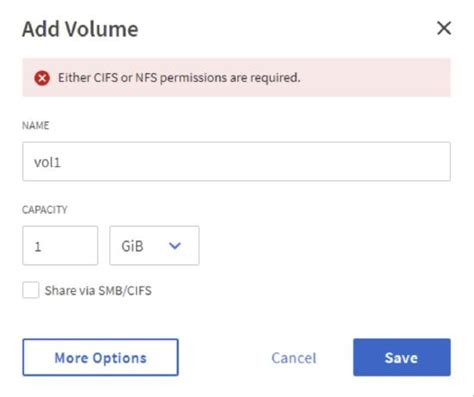 New Volume In Svm With Only Cifs Enabled Cannot Be Created Without Cifs Share Netapp Knowledge