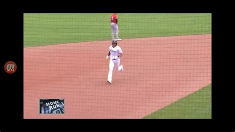 Daniel Schneemann Hits A Towering Bomb To Right Field Youtube