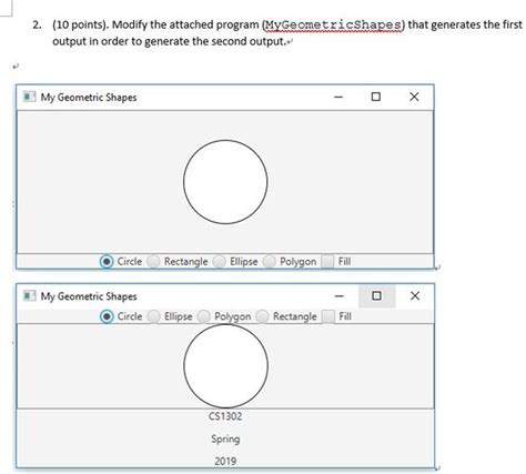 Solved Modify The Attached Program Mygeometricshapes That